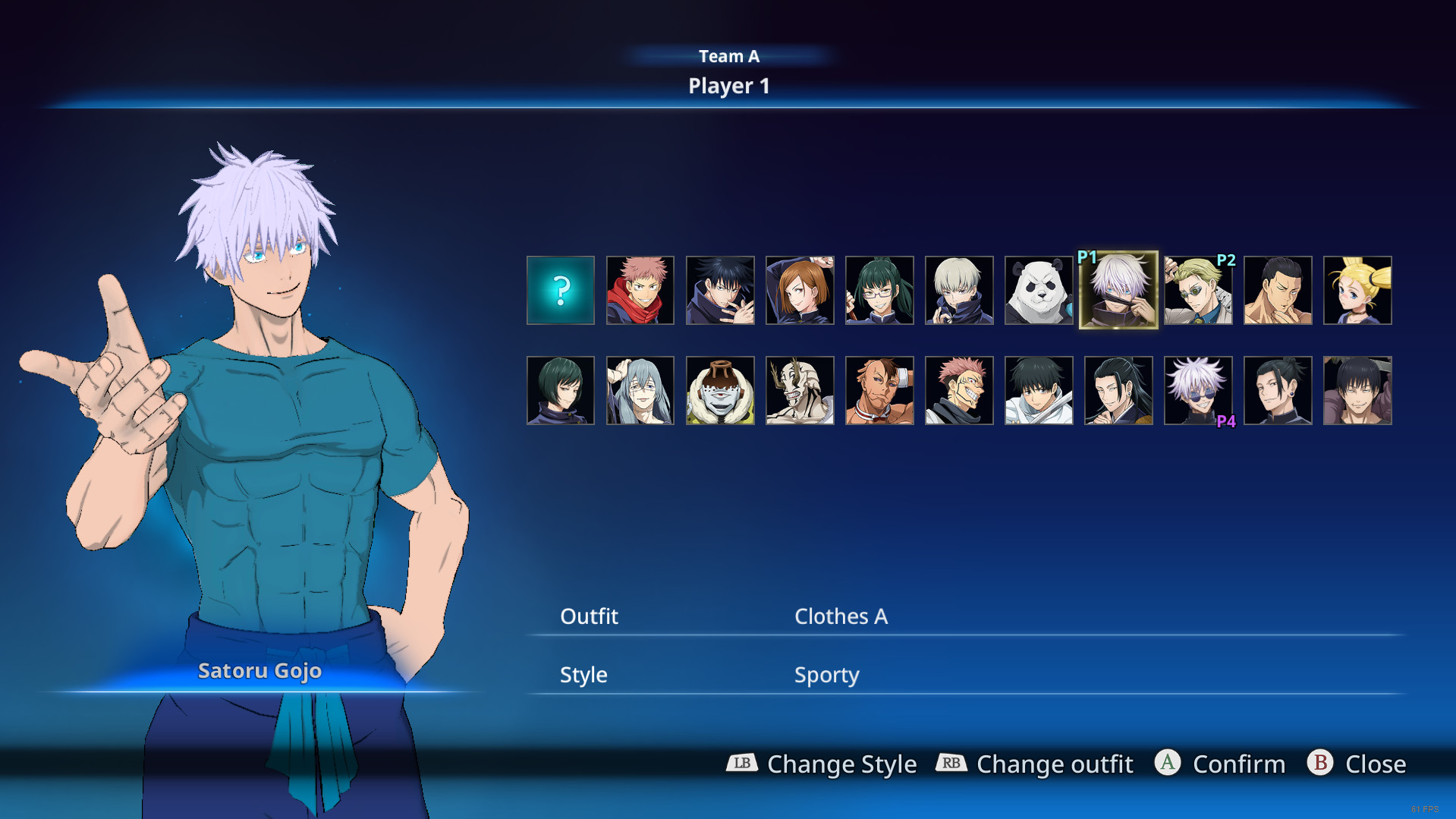 Manga Outfit Gojo (Adult) Mod for Jujutsu Kaisen: Cursed Clash | JJKCC Mods