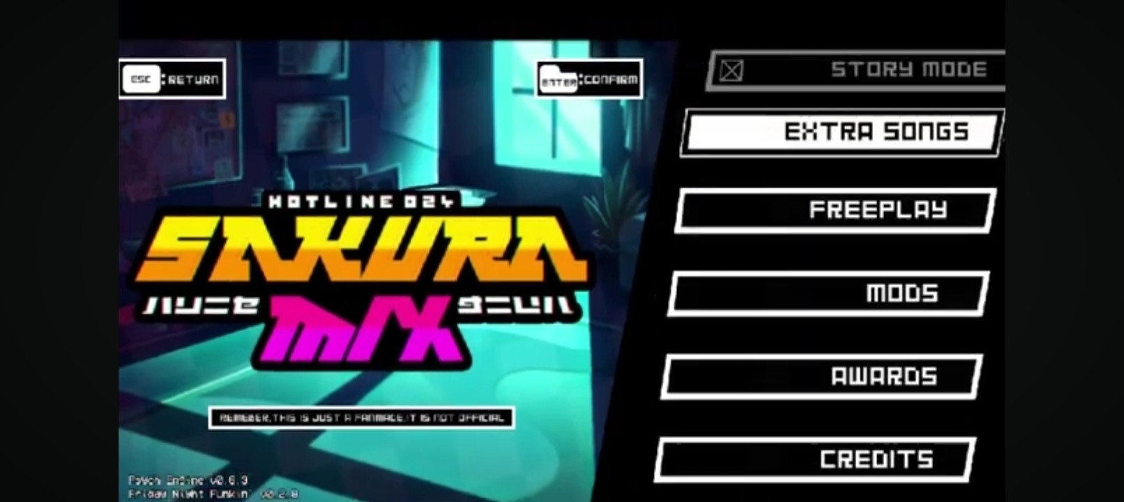 HOTLINE 024:THE SAKURA MIX FANMADE BUILD Mod for Friday Night Funkin' | FNF Mods