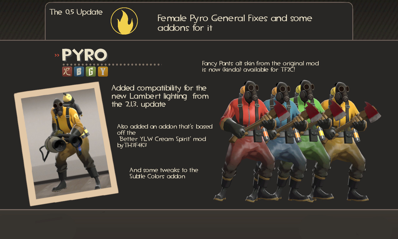 Female Pyro General Fixes and some add-ons for it Mod for Team Fortress ...