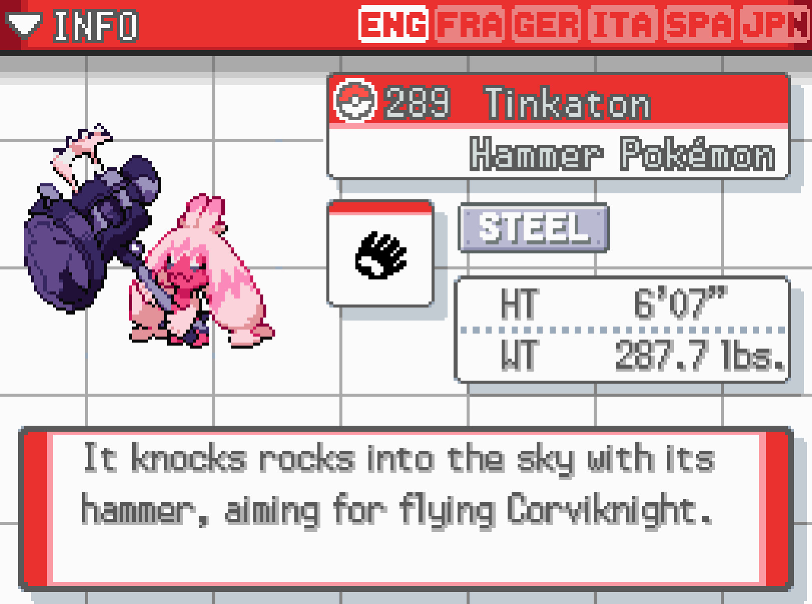 Tinkaton Line in HeartGold! Mod for Pokemon HeartGold & SoulSilver ...