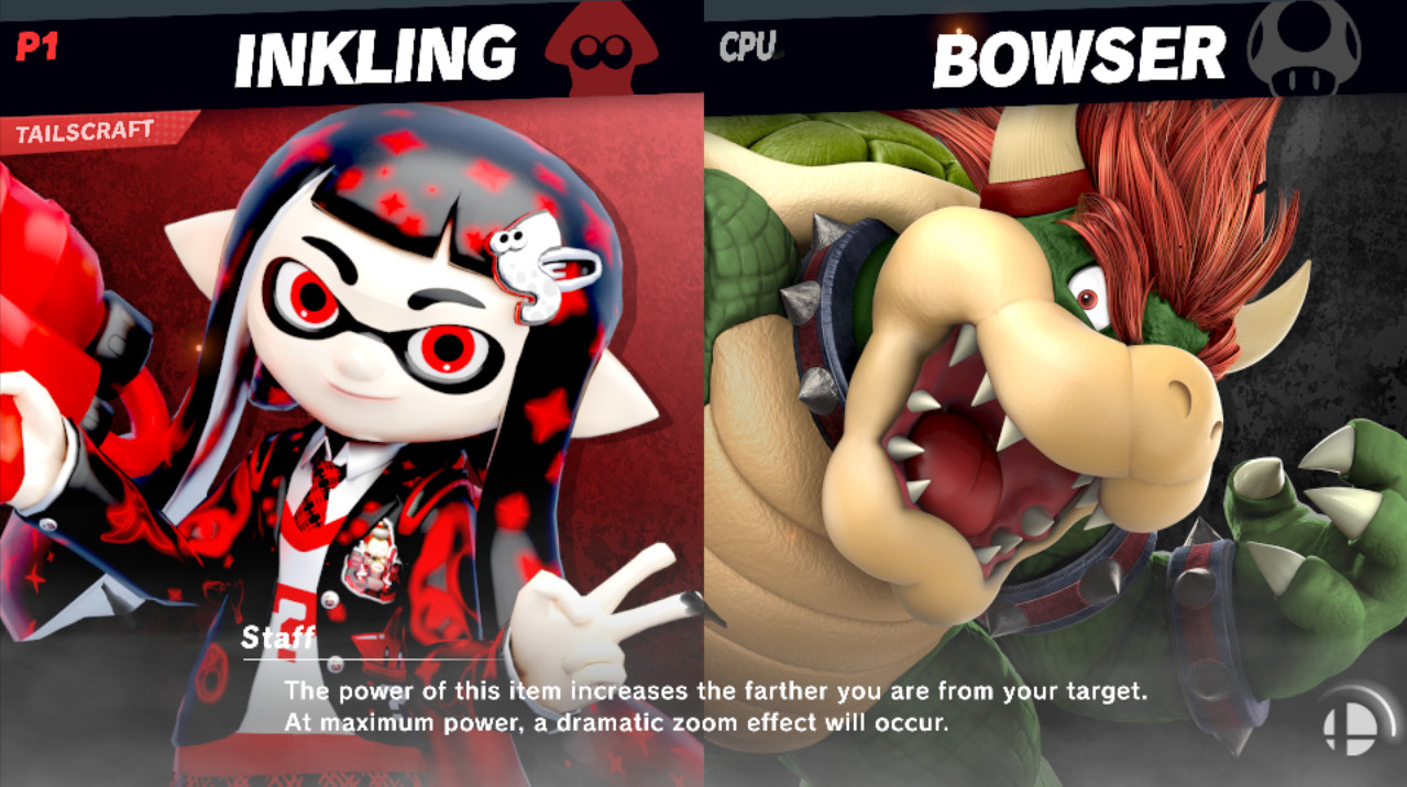 Inkling Girl Black and Red Mod for Super Smash Bros. Ultimate | SSBU Mods