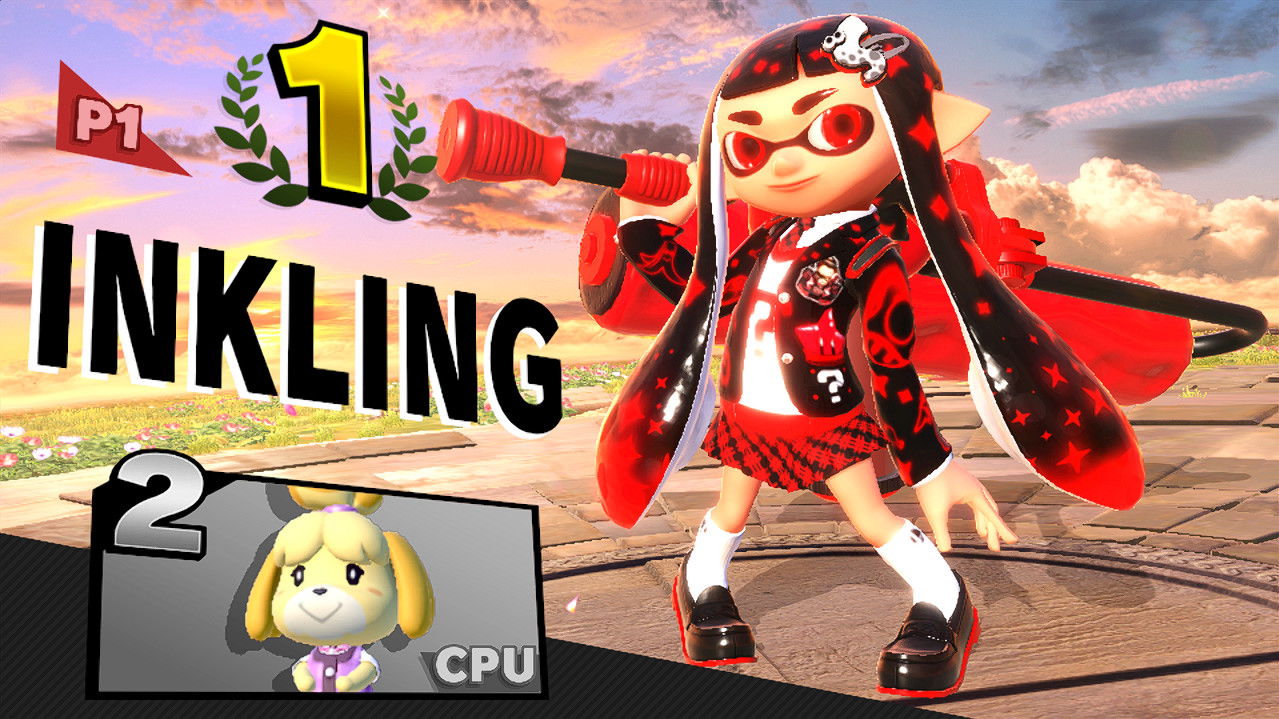 Inkling Girl Black and Red Mod for Super Smash Bros. Ultimate | SSBU Mods