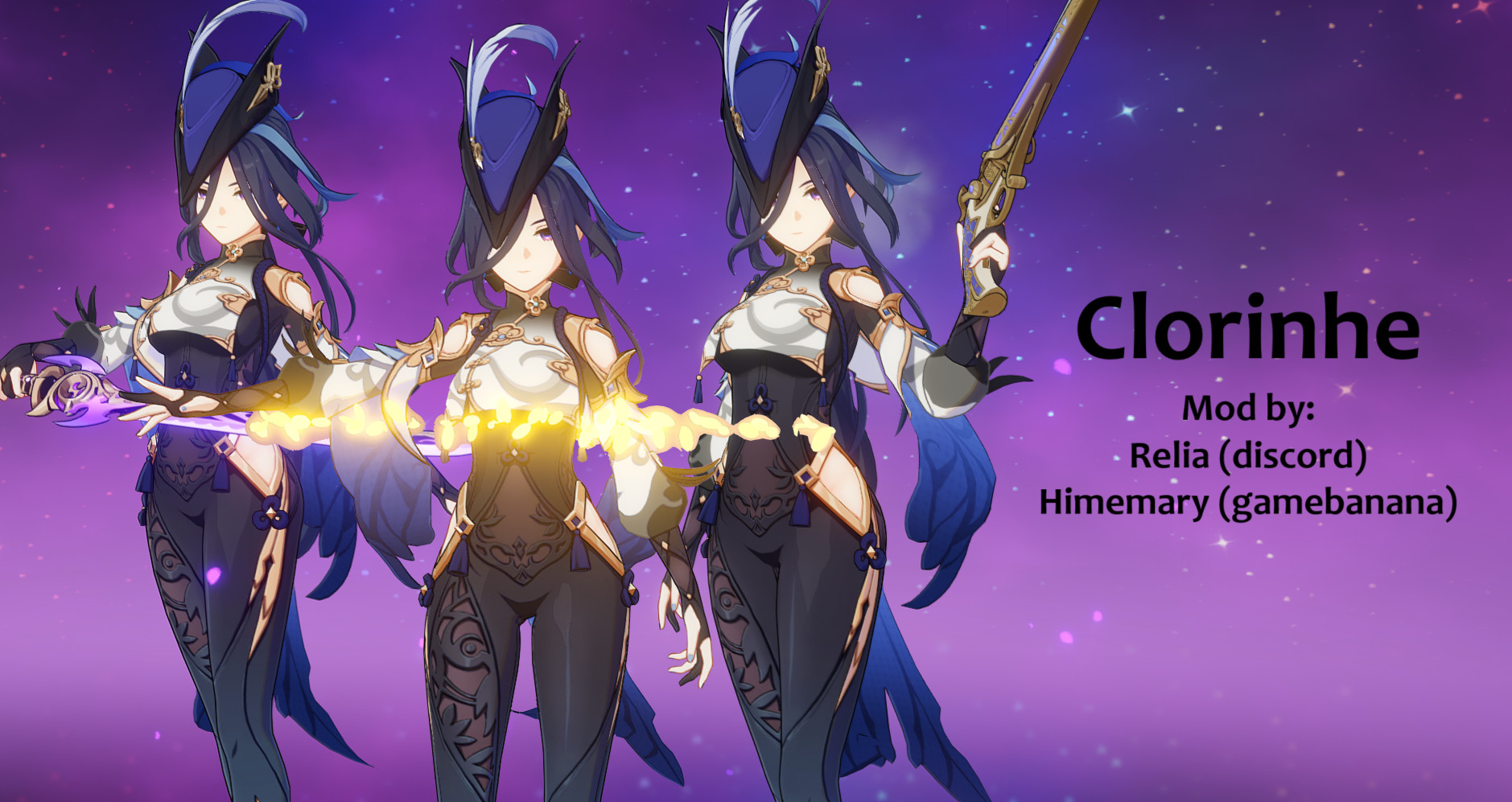 Clorinhe (Clorinde with Shenhe's outfit) Mod for Genshin Impact | GI Mods