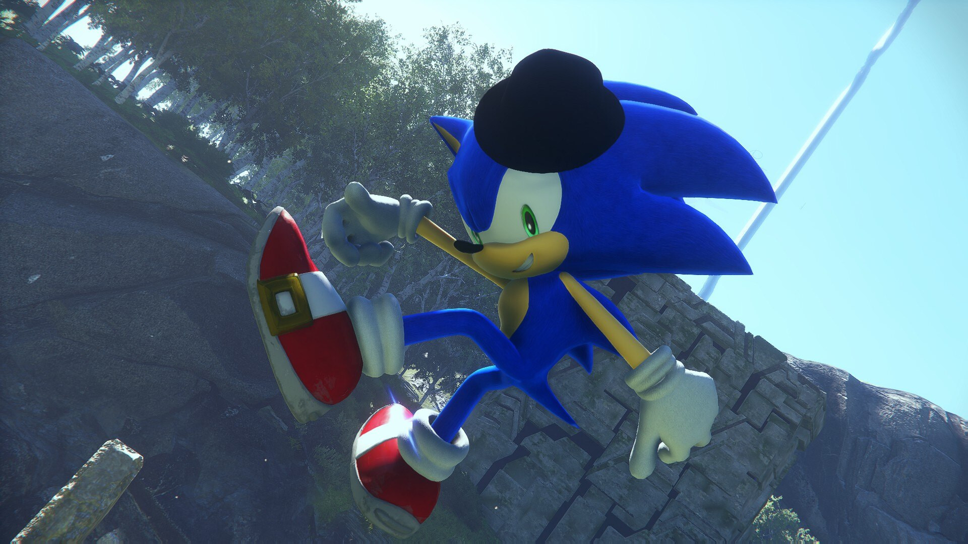 Mr Lag's Hat over Sonic's Ear. Mod for Sonic Frontiers | Frontiers Mods