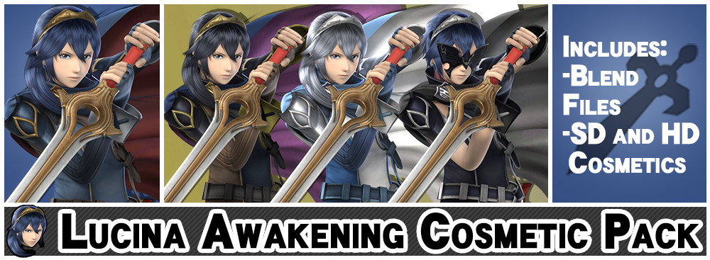 Lucina Awakening Pose Cosmetic Pack Mod for Super Smash Bros. Brawl ...
