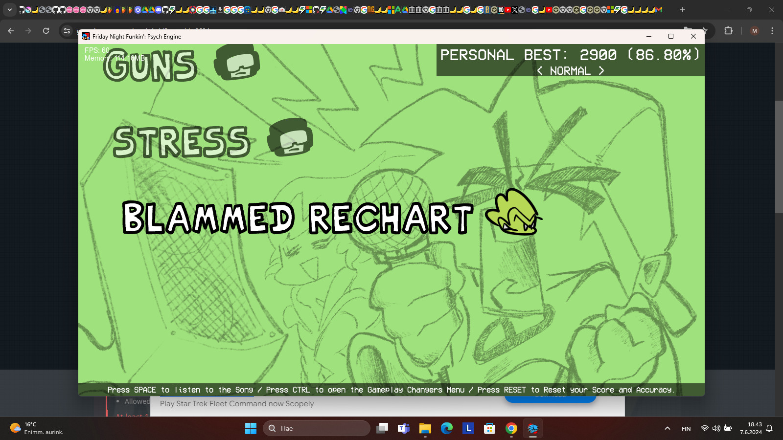 Blammed rechart Mod for Friday Night Funkin' | FNF Mods