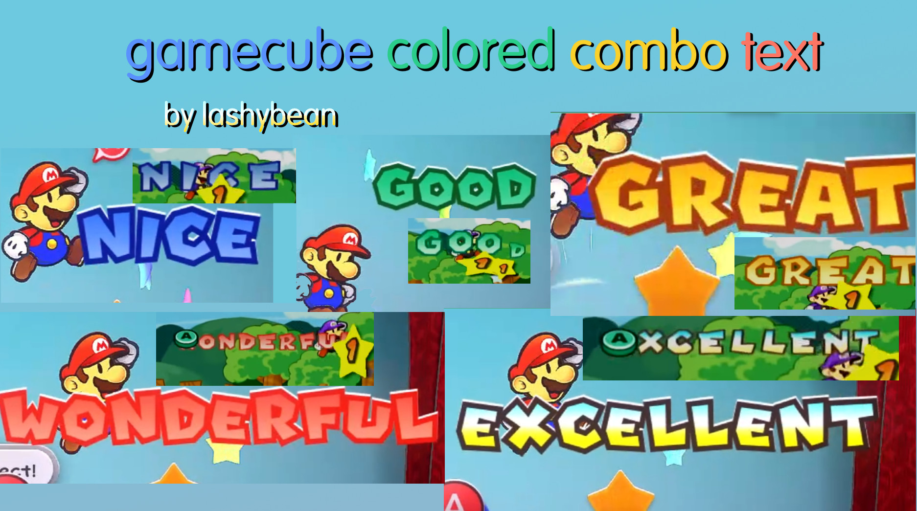 Gamecube Colored Good Great Etc Text Mod for Paper Mario: The Thousand ...