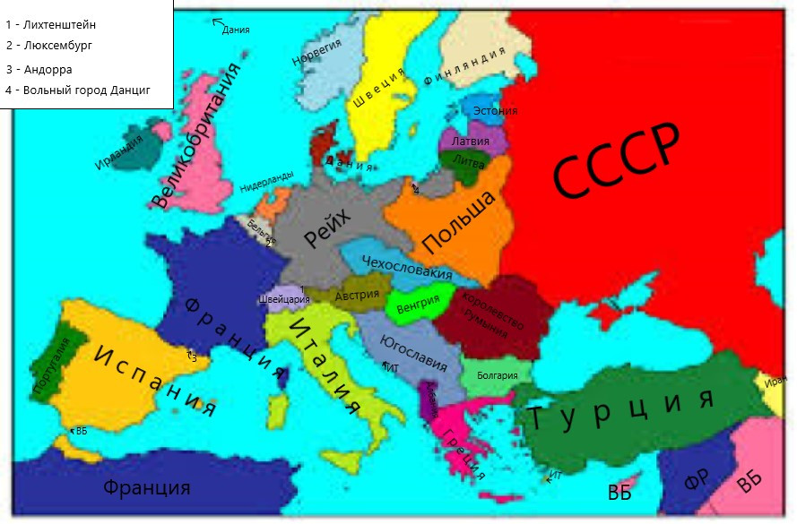 Map of Europe 1936 (on Russian) Mod for WorldBox | WorldBox Mods