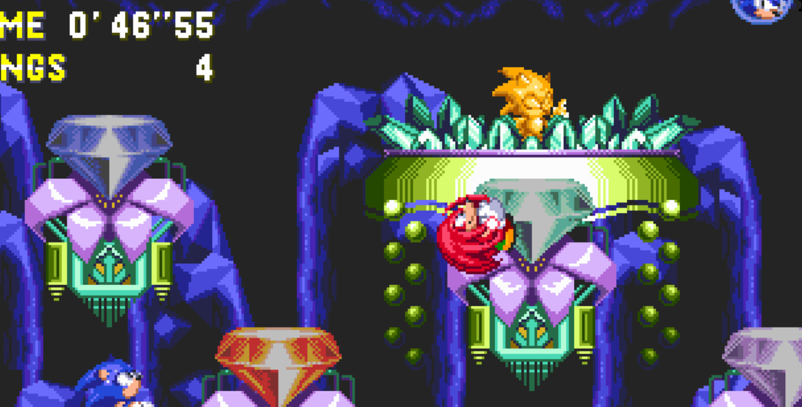 Gold sonic statue over master emerald Mod for Sonic 3 A.I.R. | S3AIR Mods