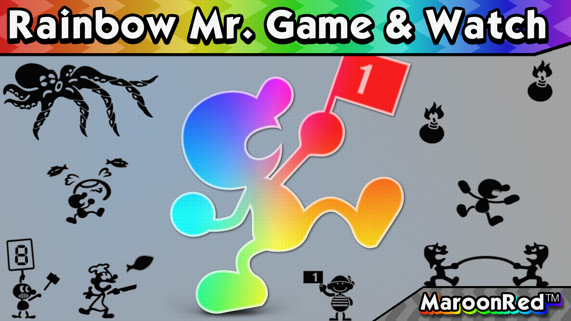 Rainbow Mr. Game & Watch Mod for Super Smash Bros. Ultimate | SSBU Mods