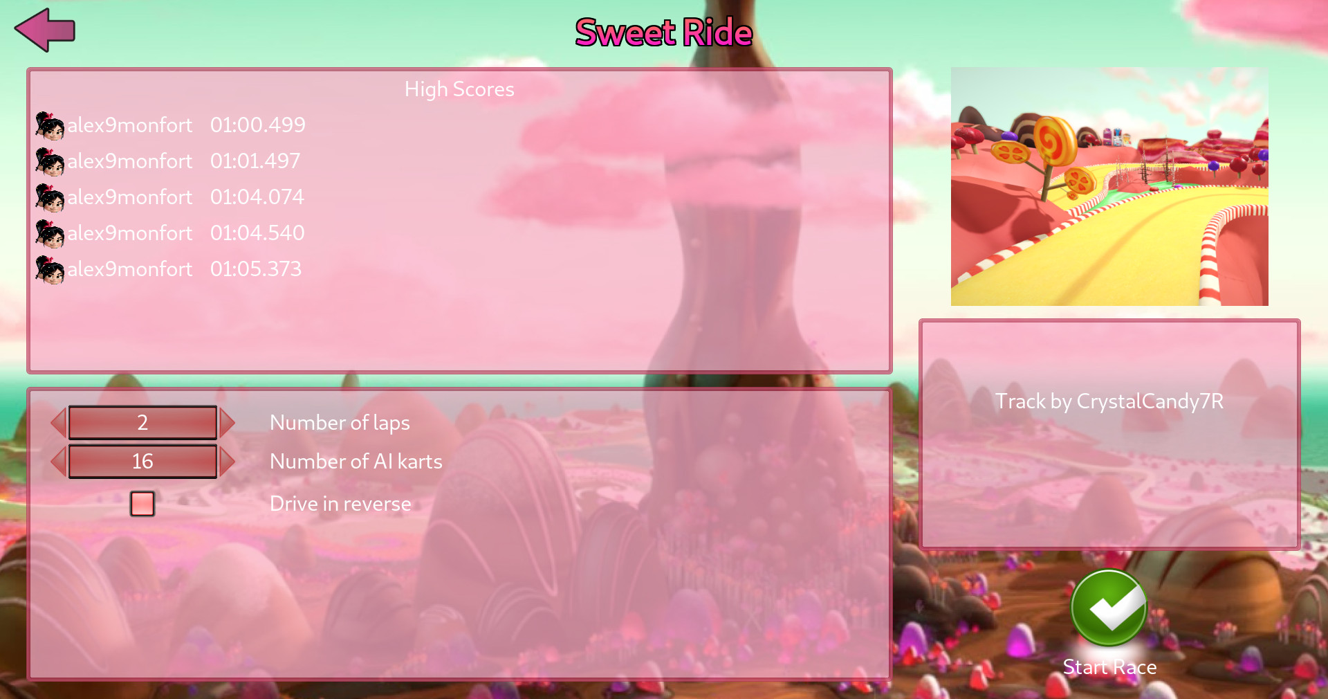 Sugar Rush Skin Theme Mod for SuperTuxKart | STK Mods