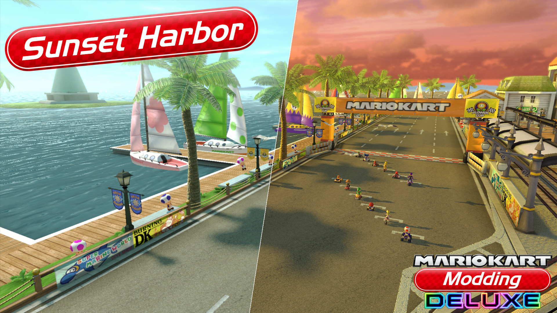 Sunset Harbor Mod for Mario Kart 8 Deluxe | MK8D Mods