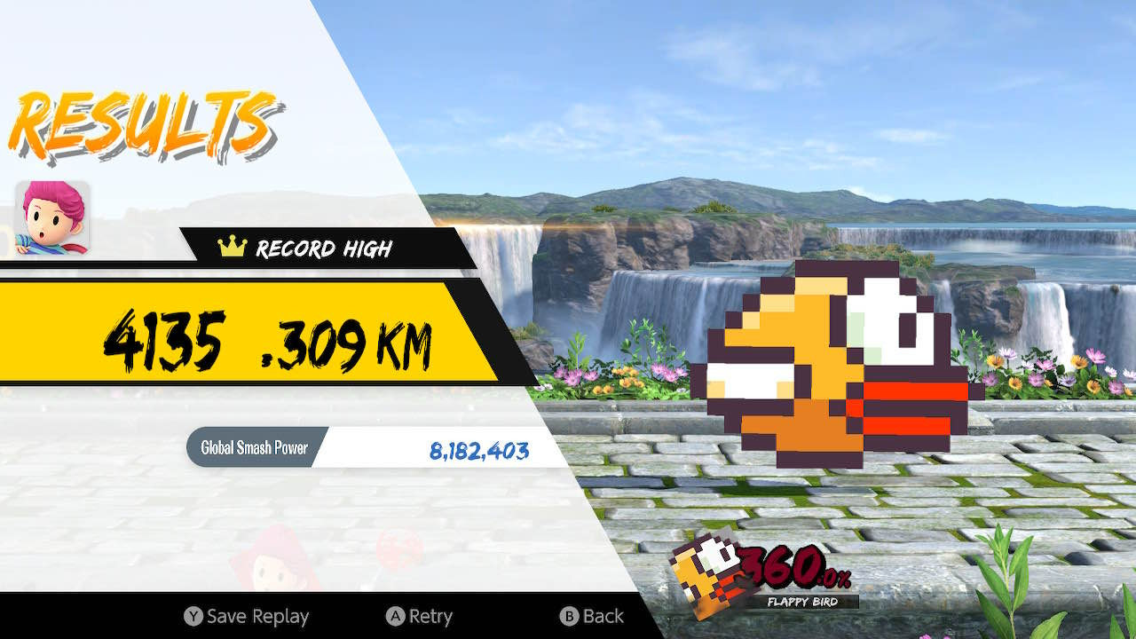 Flappy Bird over Home-Run Sandbag Mod for Super Smash Bros. Ultimate ...
