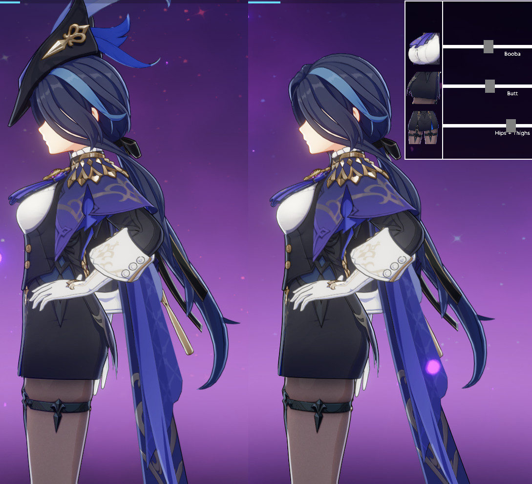 (Hatless) Clorinde + Body Sliders Mod for Genshin Impact | GI Mods