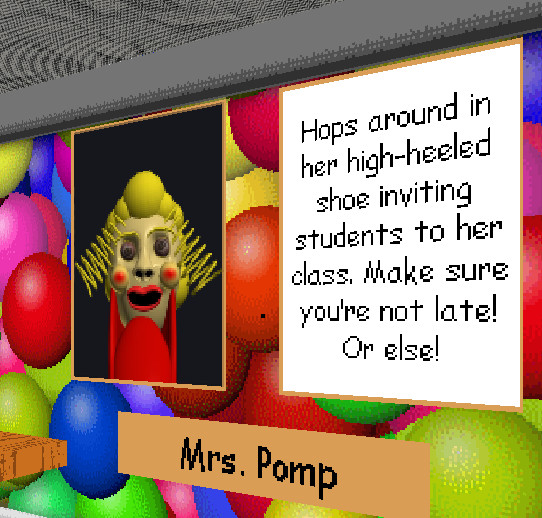 Prototype Pomp over Mrs.Pomp Mod for Baldi's Basics | Baldi Mods