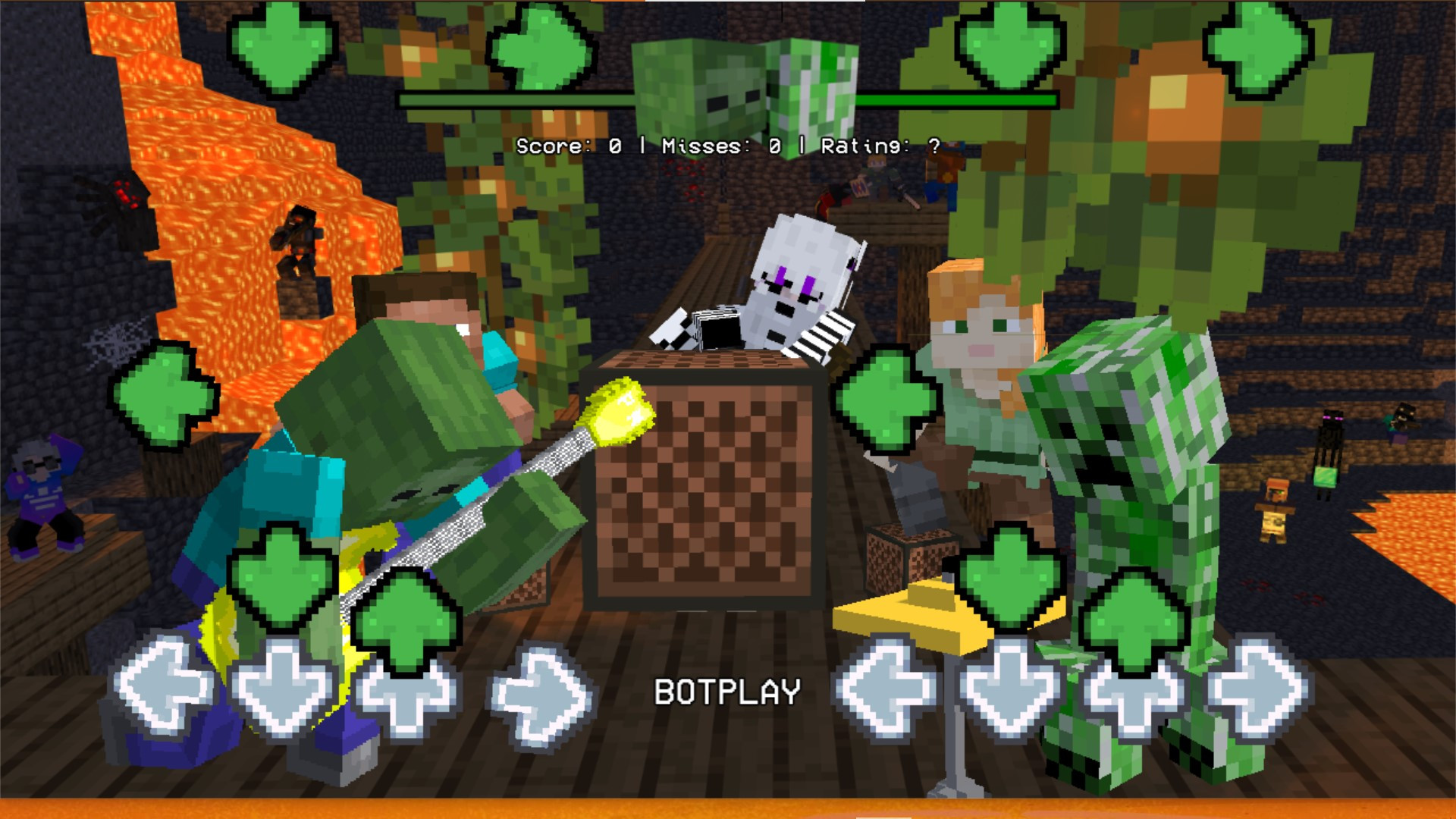 Creeper vs Zombie ZarcortGame Mod for Friday Night Funkin' | FNF Mods