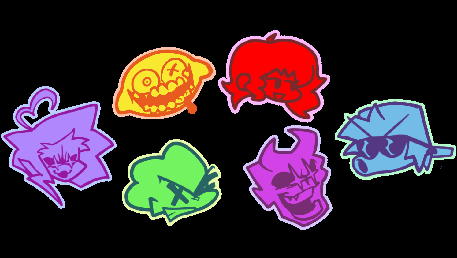 Sticker Healthbar Icons + Winning/Extras! Mod for Friday Night Funkin ...