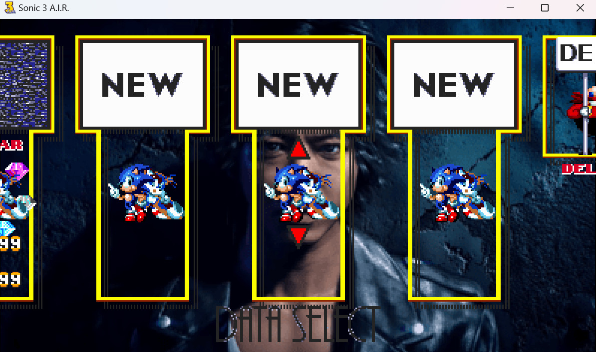 LOST JUDGEMENT Menu over Data Select Mod for Sonic 3 A.I.R. | S3AIR Mods