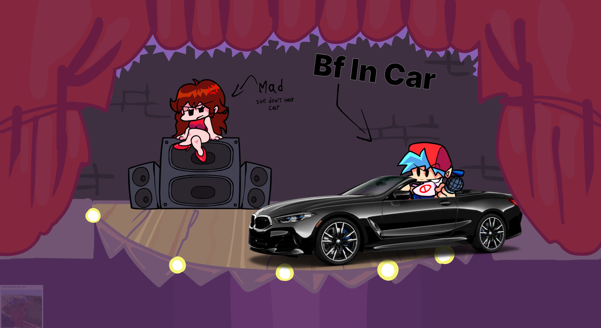 BF in A Car V2 Mod for Friday Night Funkin' | FNF Mods