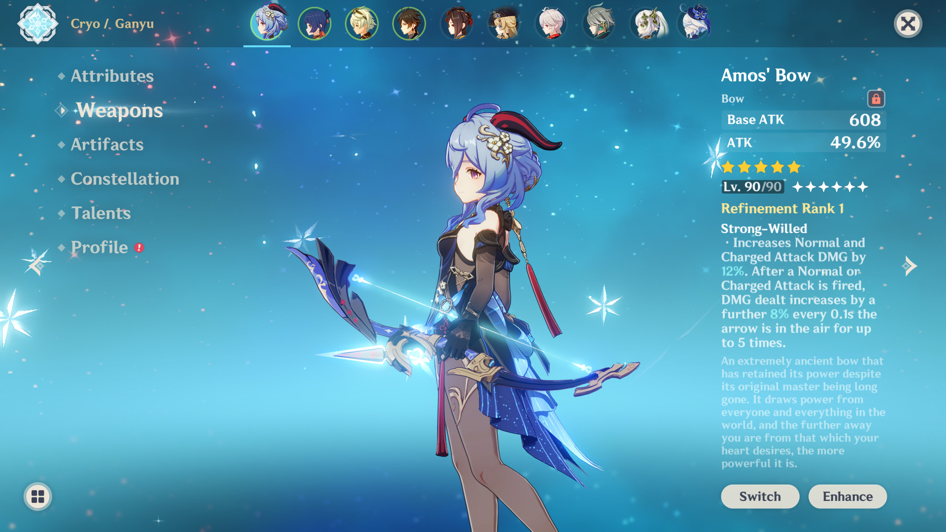 ganyu's twilight amos' bow Mod for Genshin Impact | GI Mods