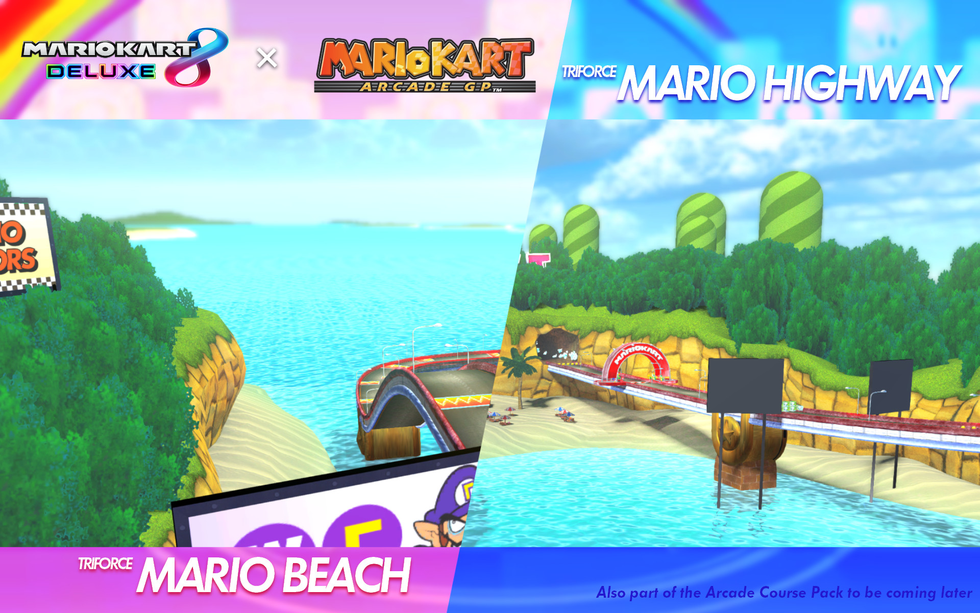 Triforce Mario Highway / Mario Beach (Base Style) Mod for Mario Kart 8 ...