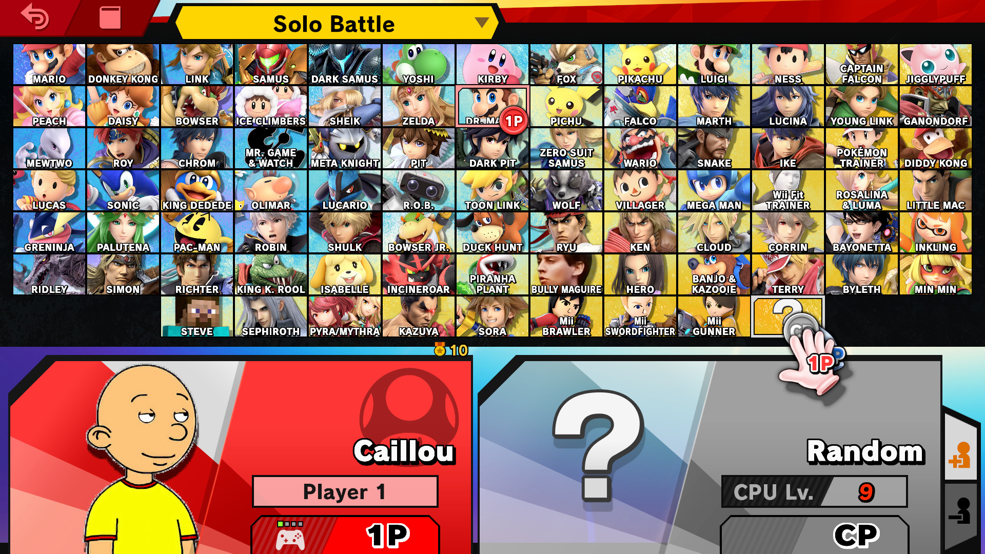 Caillou (GOanimate) Mod for Super Smash Bros. Ultimate | SSBU Mods