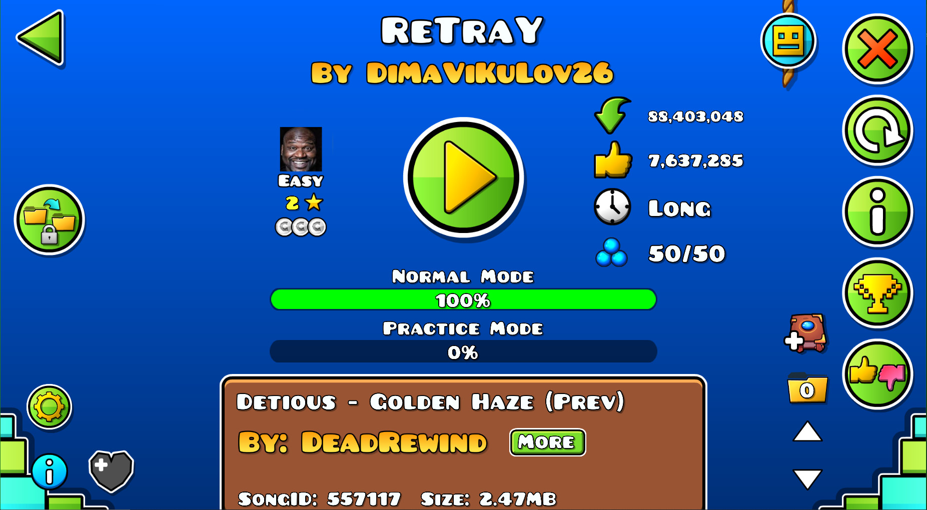 Shaq Difficulty Faces Mod for Geometry Dash | GD Mods