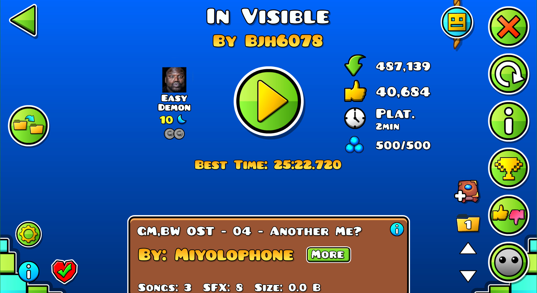 Shaq Difficulty Faces Mod for Geometry Dash | GD Mods