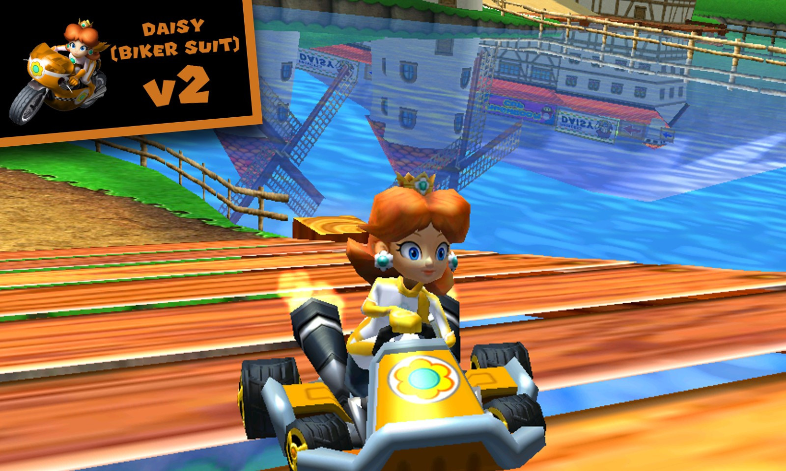 Daisy (Biker Suit) Mod for Mario Kart 7 | MK7 Mods