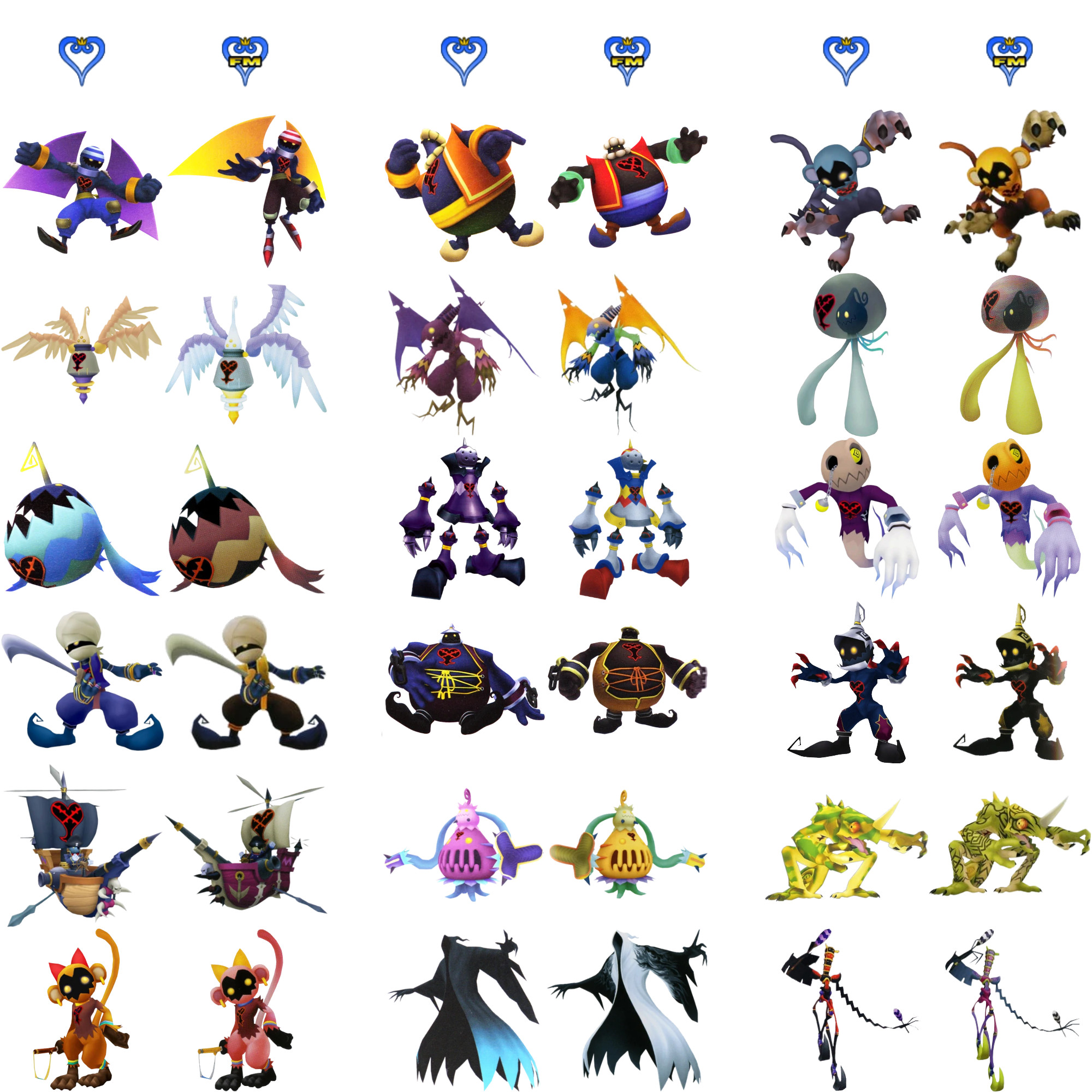 Kingdom Hearts 1 Original Heartless Colors Mod For Kingdom Hearts