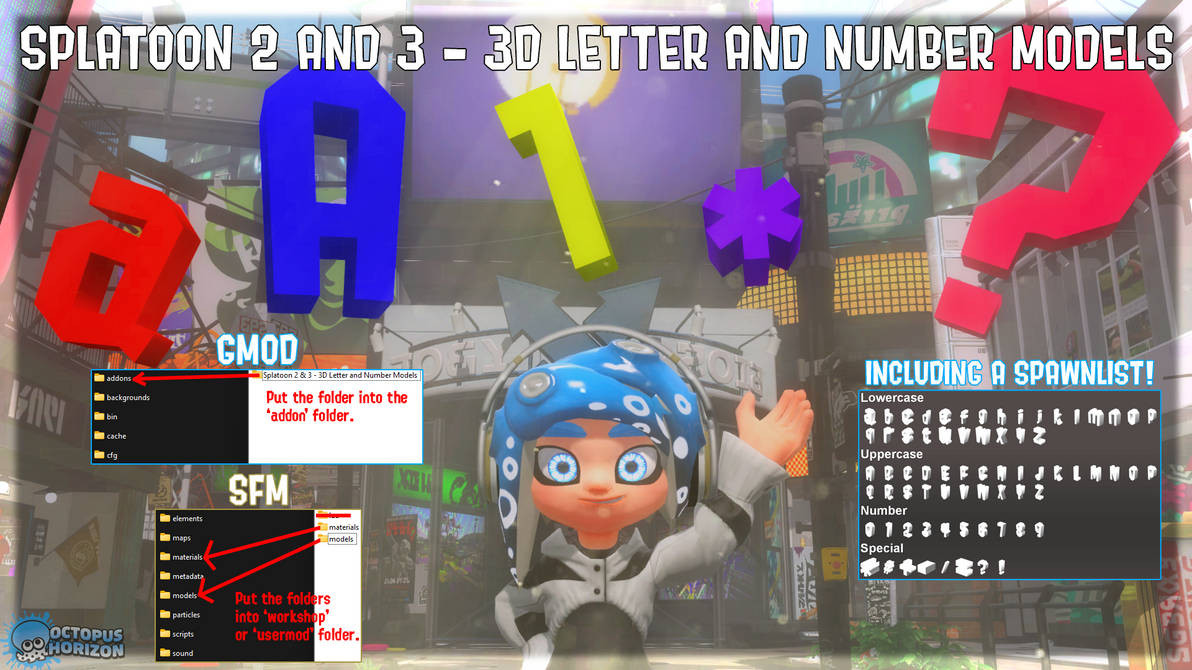 Splatoon 2/3 - Letters & Numbers (Archive) Mod for Garry's Mod | GMod Mods