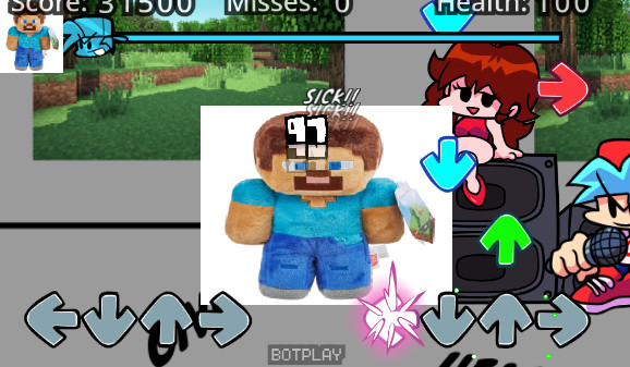 Steve plush mod V2 Mod for Friday Night Funkin' | FNF Mods