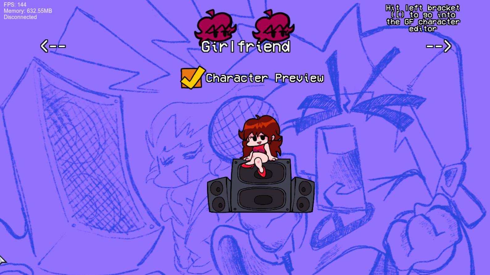 Unnamed Multiplayer Mod GF Character Selector Mod for Friday Night Funkin' | FNF Mods