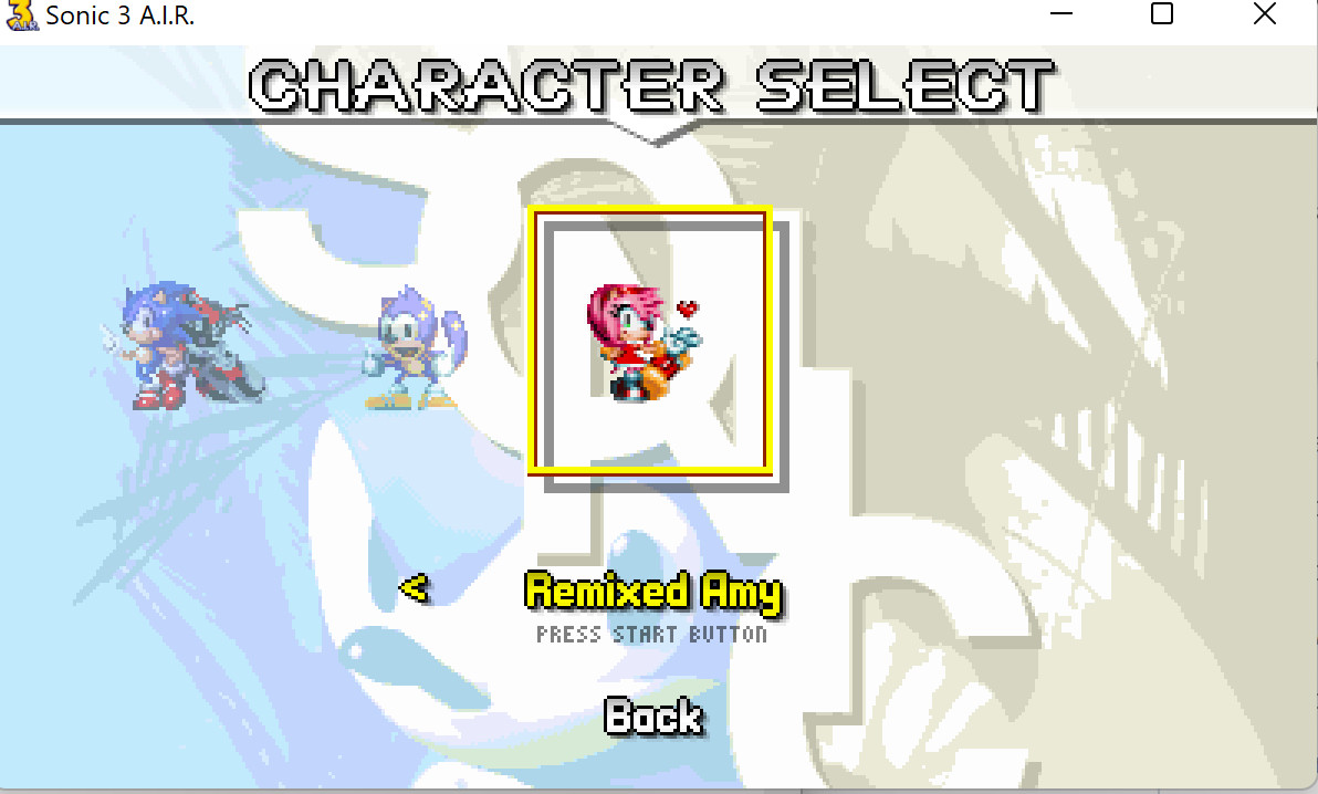 Extra slot Remixed Amy Mod for Sonic 3 A.I.R. | S3AIR Mods