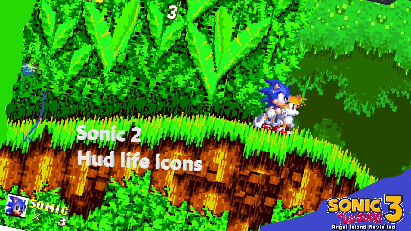 Sonic 2 Hud life icons in Sonic 3 A.I.R Mod for Sonic 3 A.I.R. | S3AIR Mods