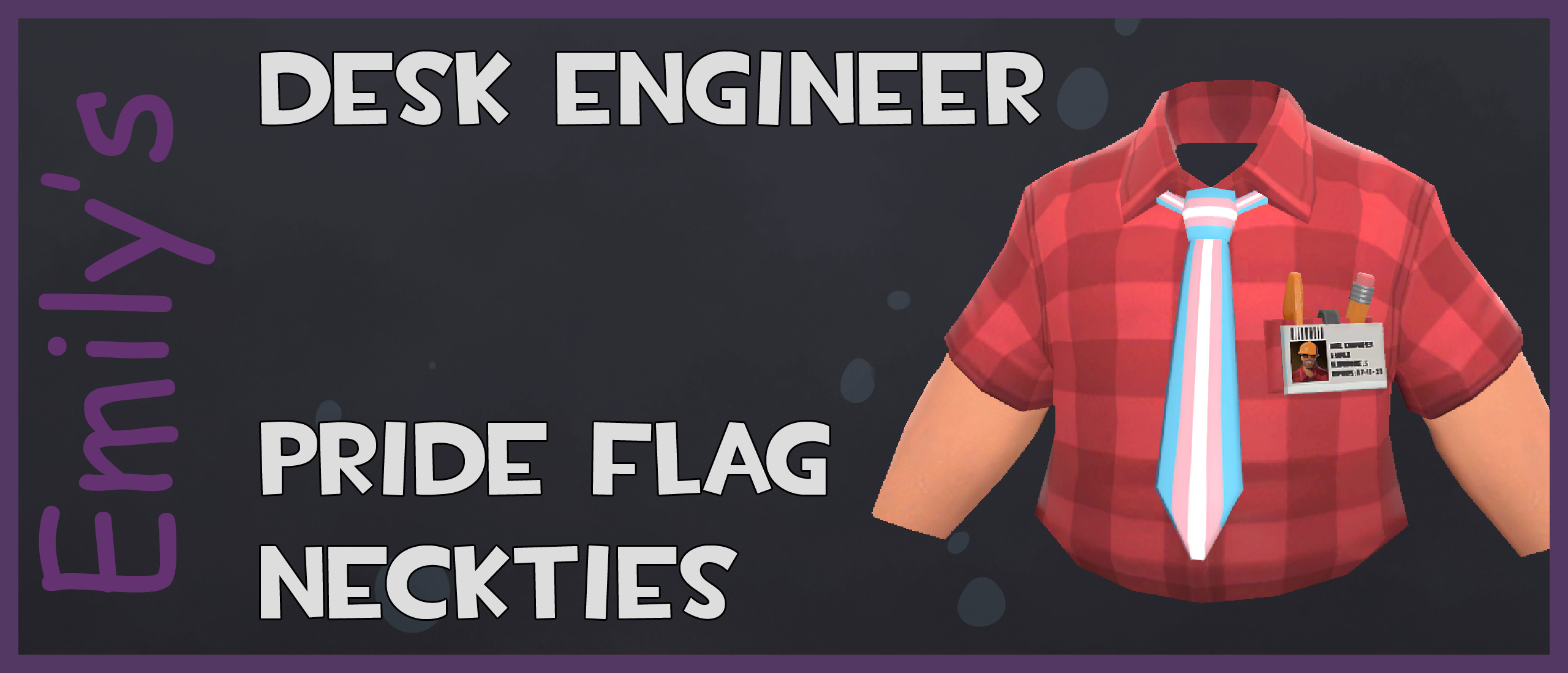 Desk Engineer Pride Flag Neckties Mod for Team Fortress 2 | TF2 Mods