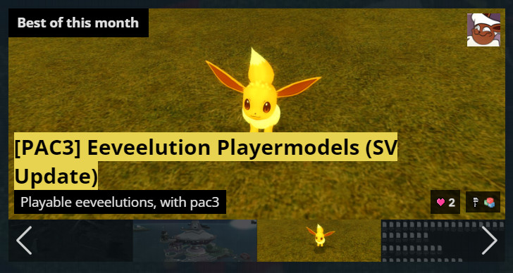 [PAC3] Eeveelution Playermodels Mod for Garry's Mod | GMod Mods