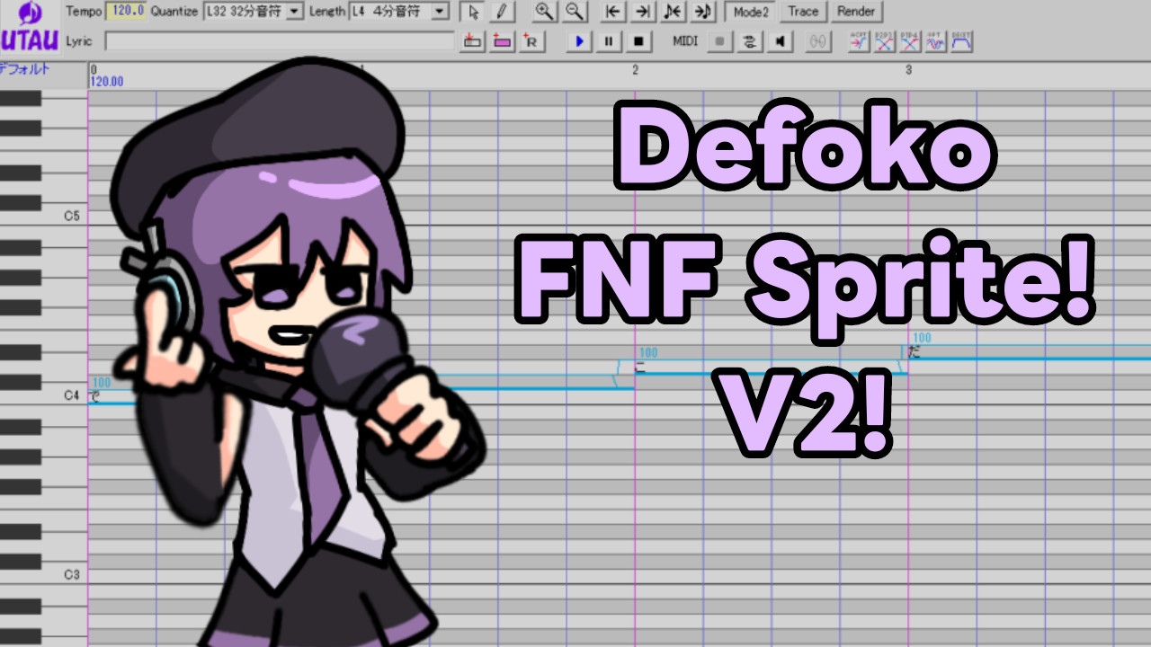 FNF Defoko(Utane Uta) sprite!!(+chrom) Mod for Friday Night Funkin ...