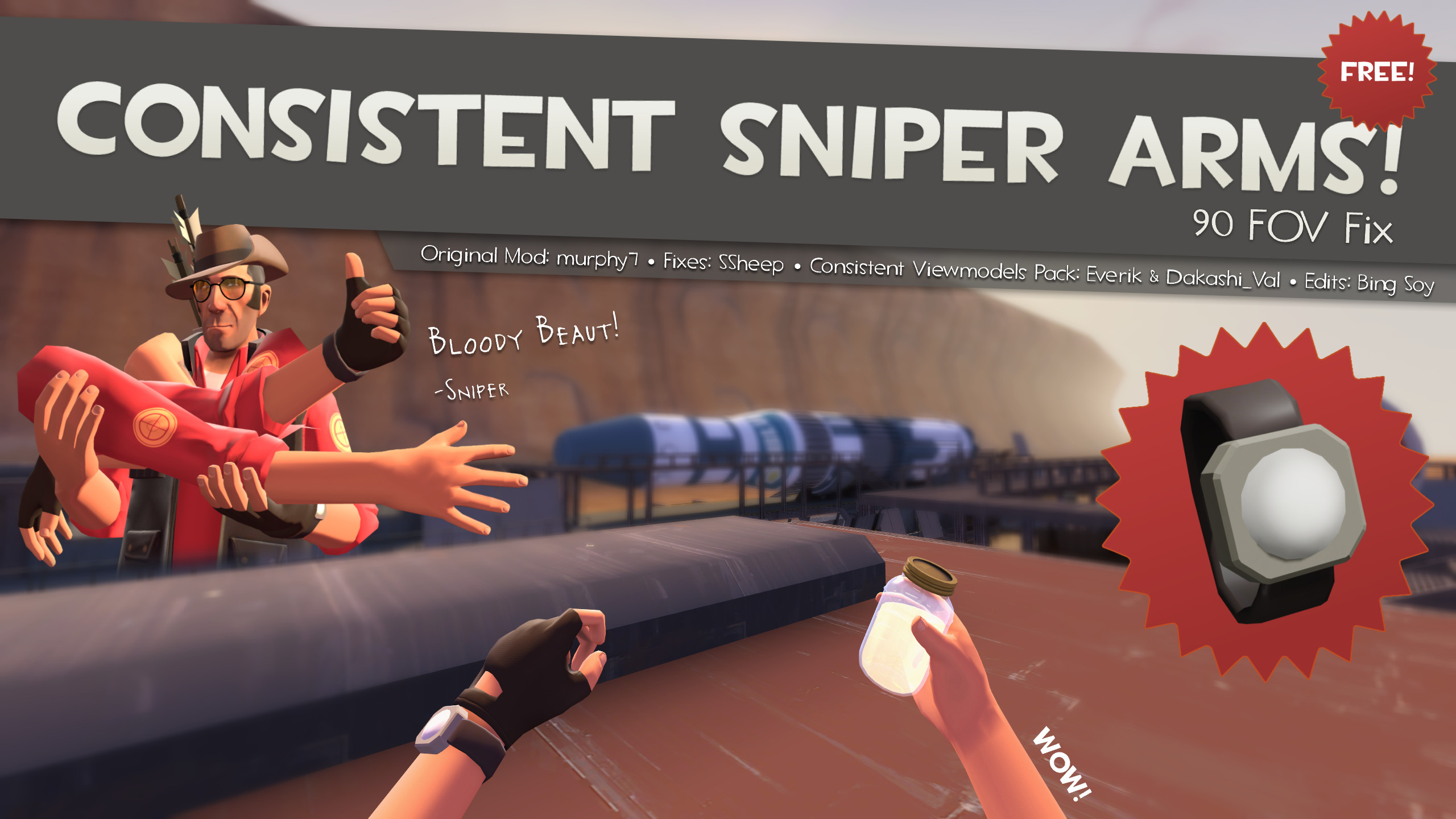 Consistent Sniper Arms - 90 FOV Fix [WIP] Mod for Team Fortress 2 | TF2 ...
