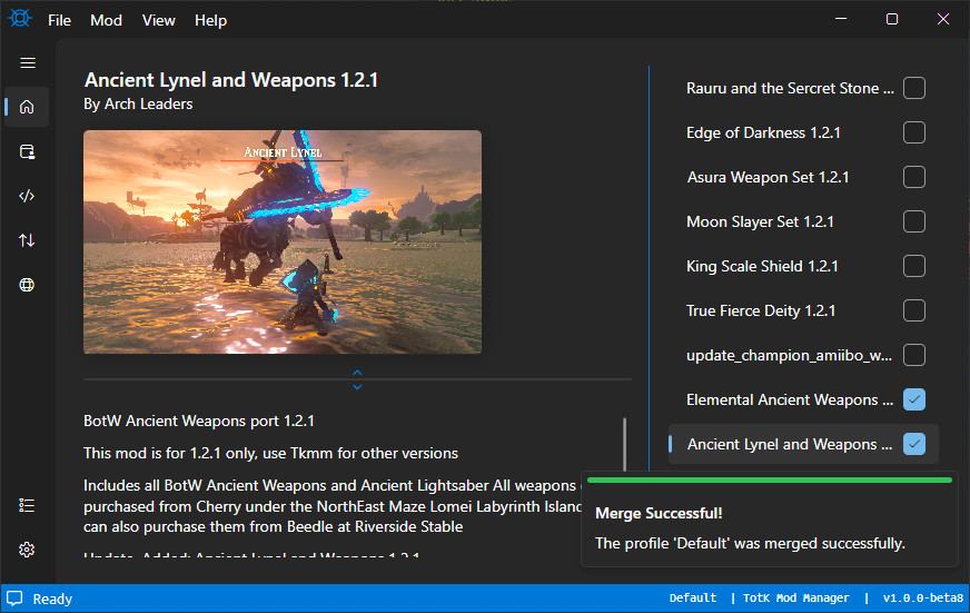 RotP Ancient Weapons 1.2.1 Mod for The Legend of Zelda: Tears of the ...