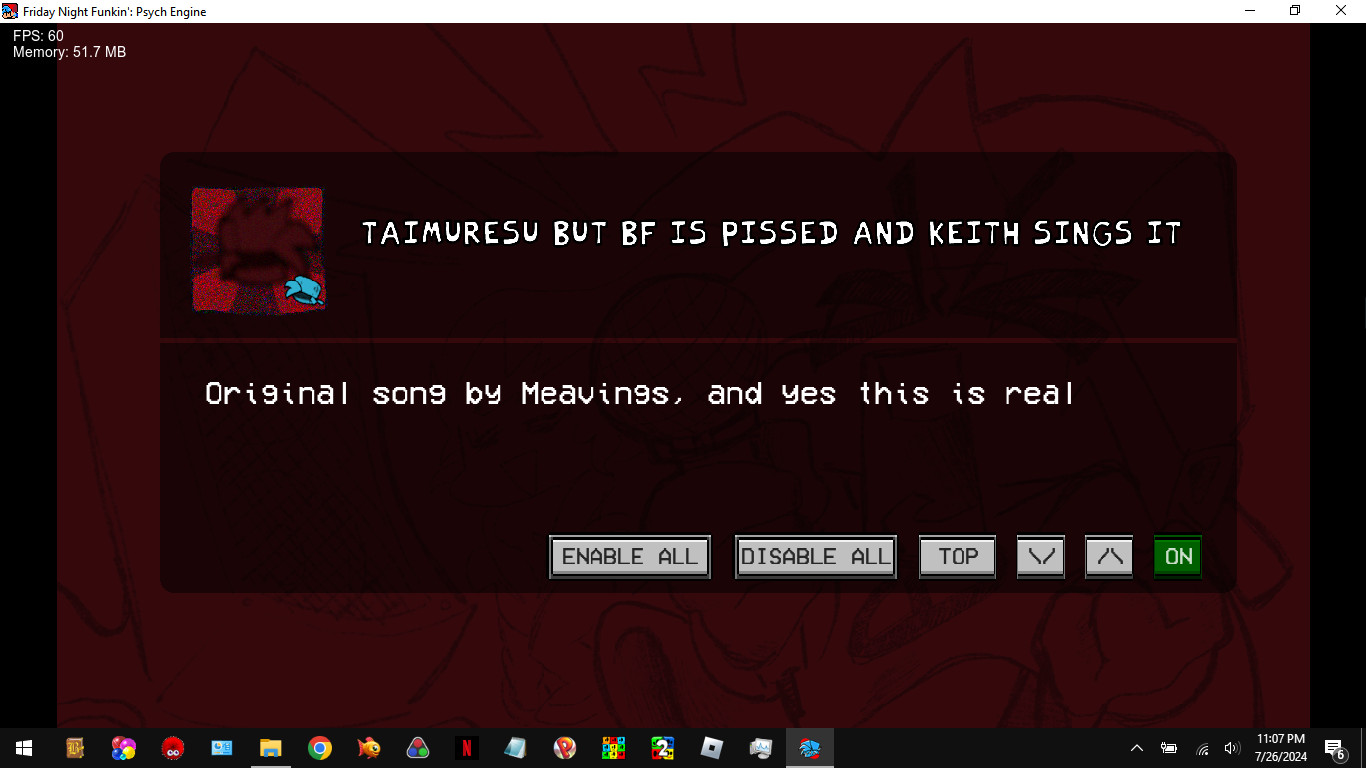 Taimuresu (BF and Keith Cover) Mod for Friday Night Funkin' | FNF Mods