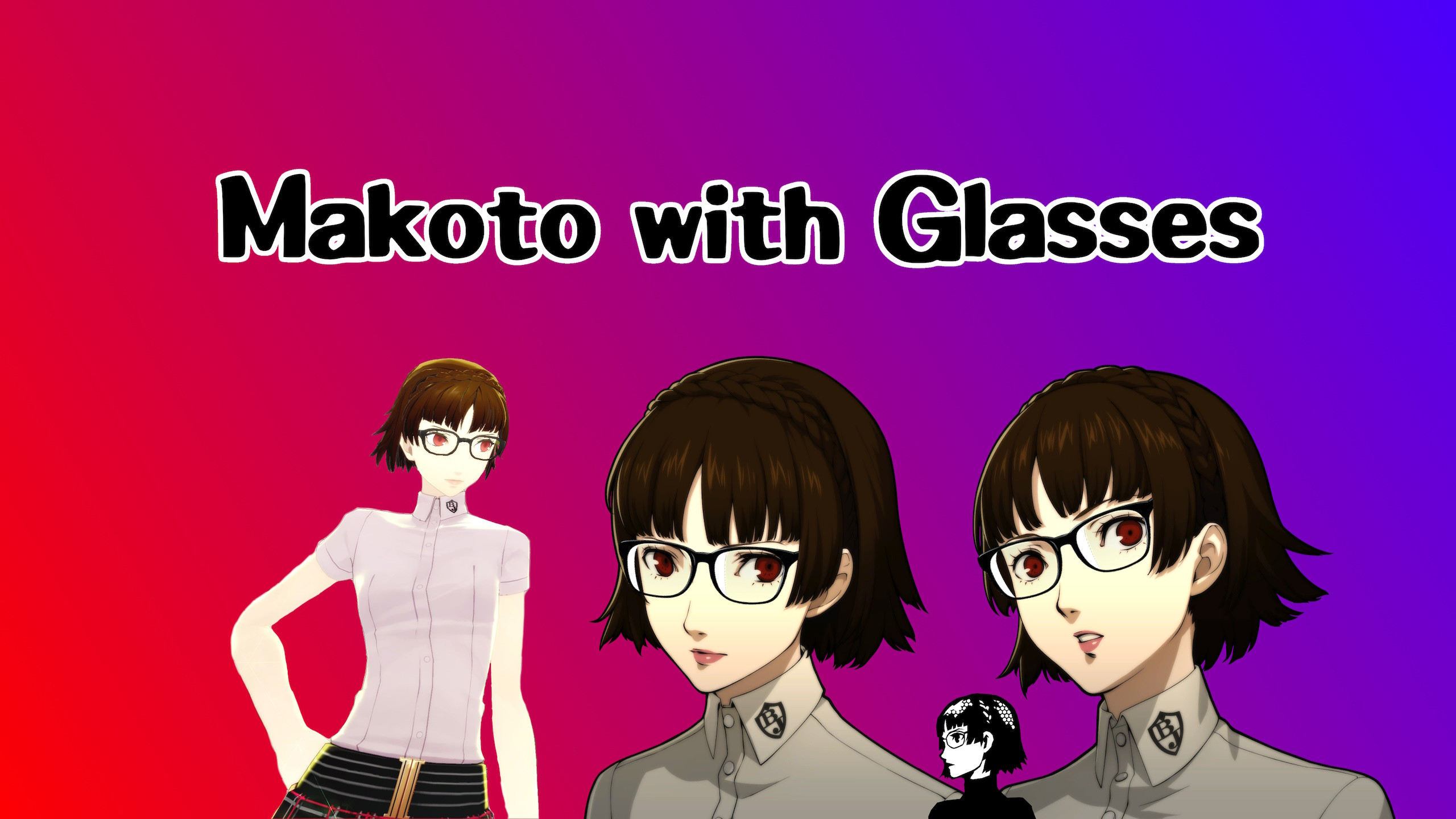 Makoto with Glasses Mod for Persona 5 Royal (PC) | P5R (PC) Mods