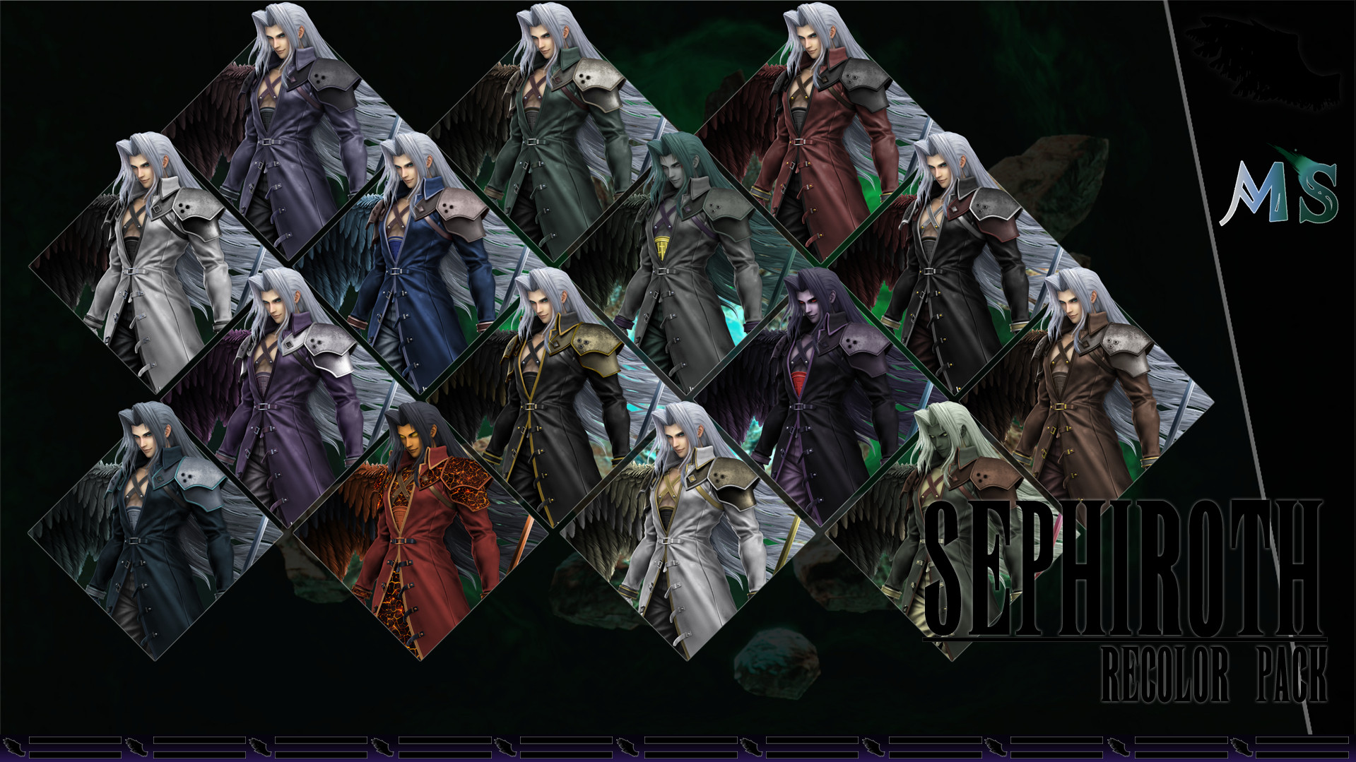 Sephiroth Recolor Pack Mod for Super Smash Bros. Ultimate | SSBU Mods