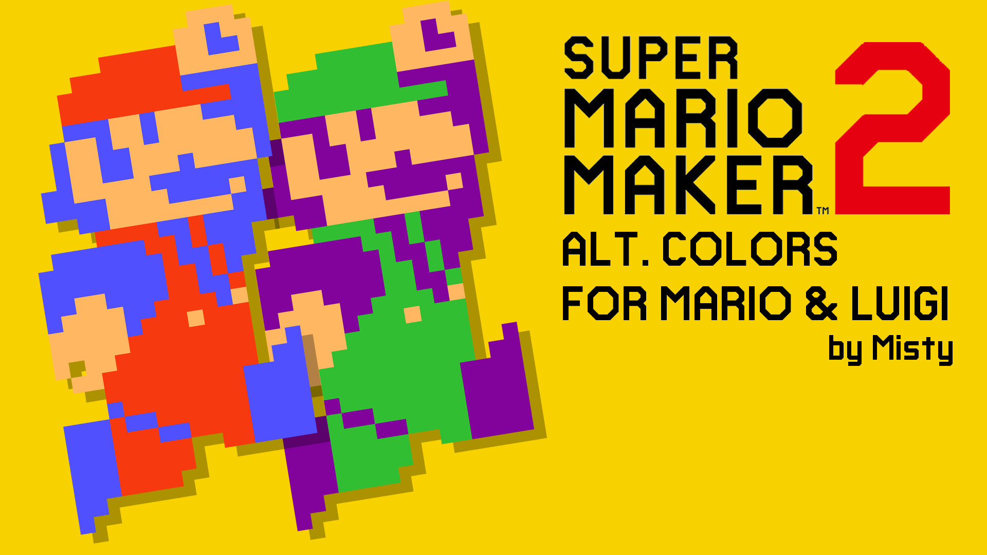 Alternative Colors for Mario & Luigi Mod for Super Mario Maker 2 | SMM2 ...