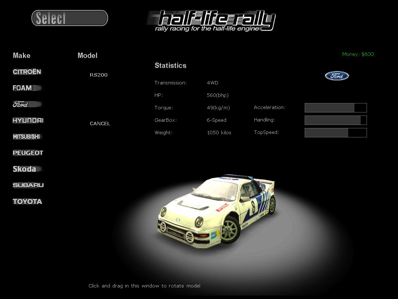 Ford RS200 Mod for Half-Life: Rally | HLR Mods