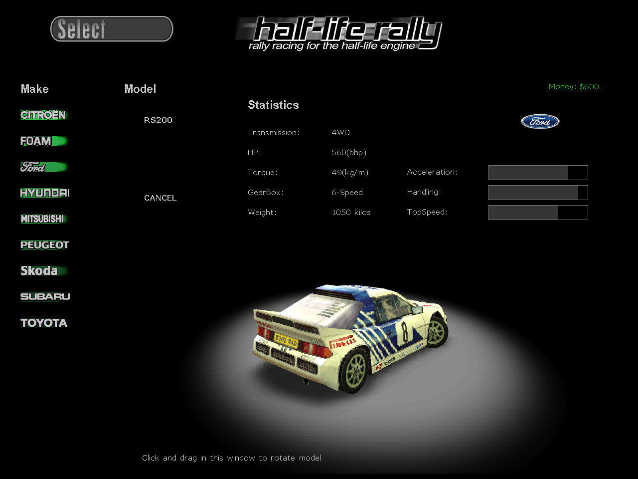 Ford RS200 Mod for Half-Life: Rally | HLR Mods