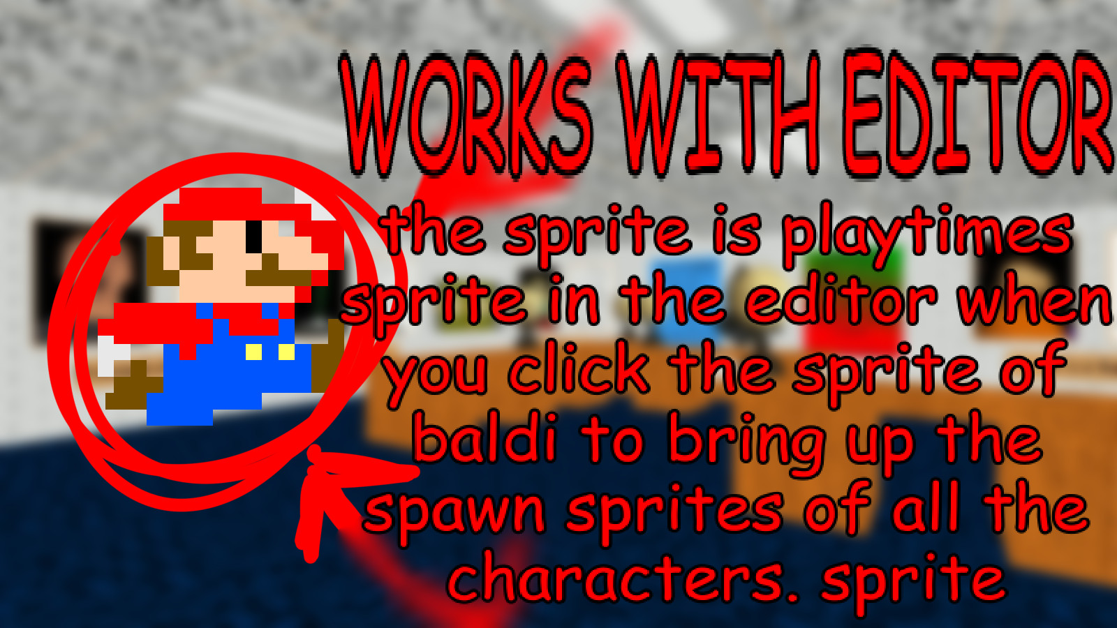 Super Mario over Playtime Mod for Baldi's Basics | Baldi Mods