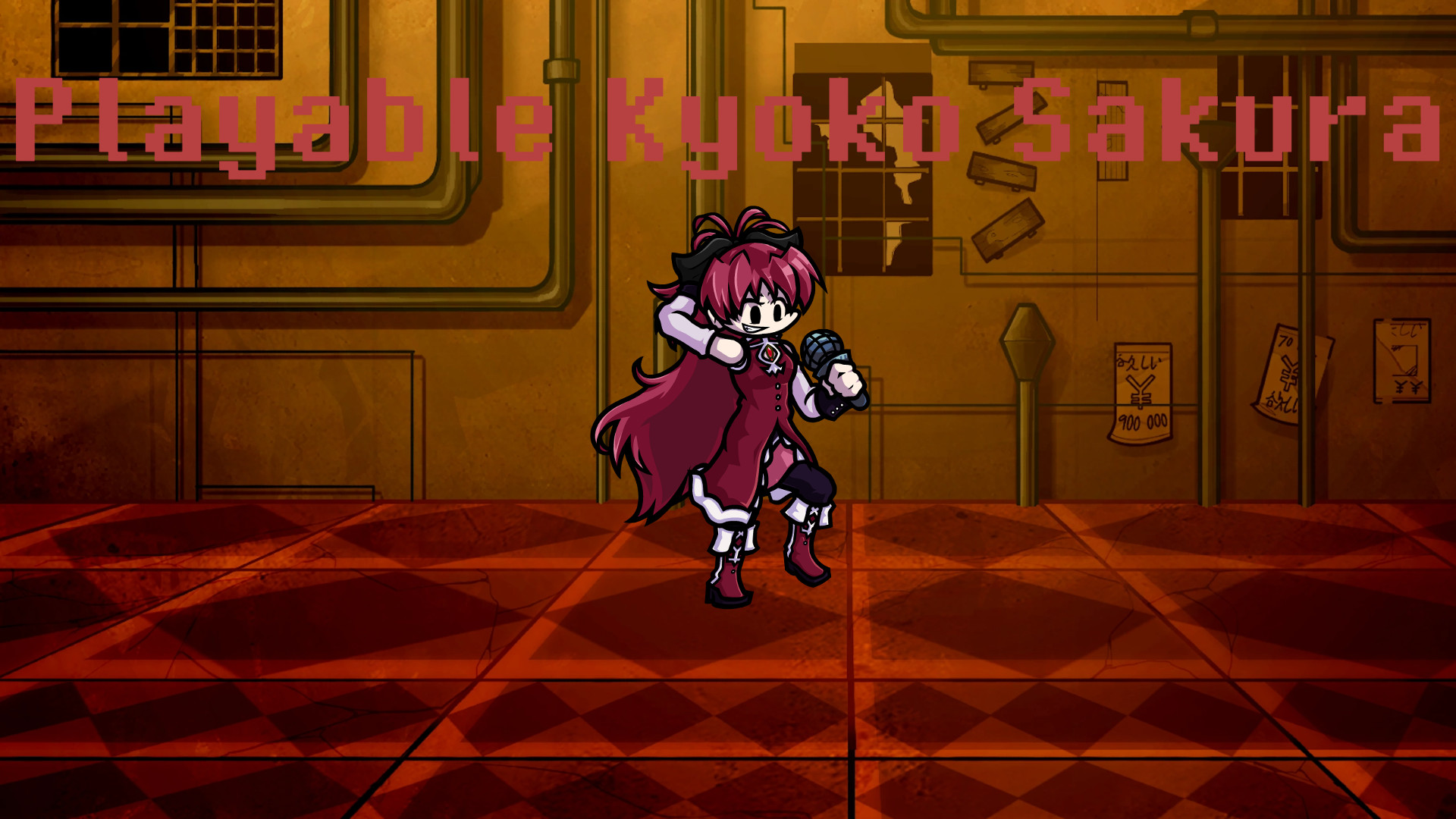 Playable Kyoko Sakura Mod for Friday Night Funkin' | FNF Mods