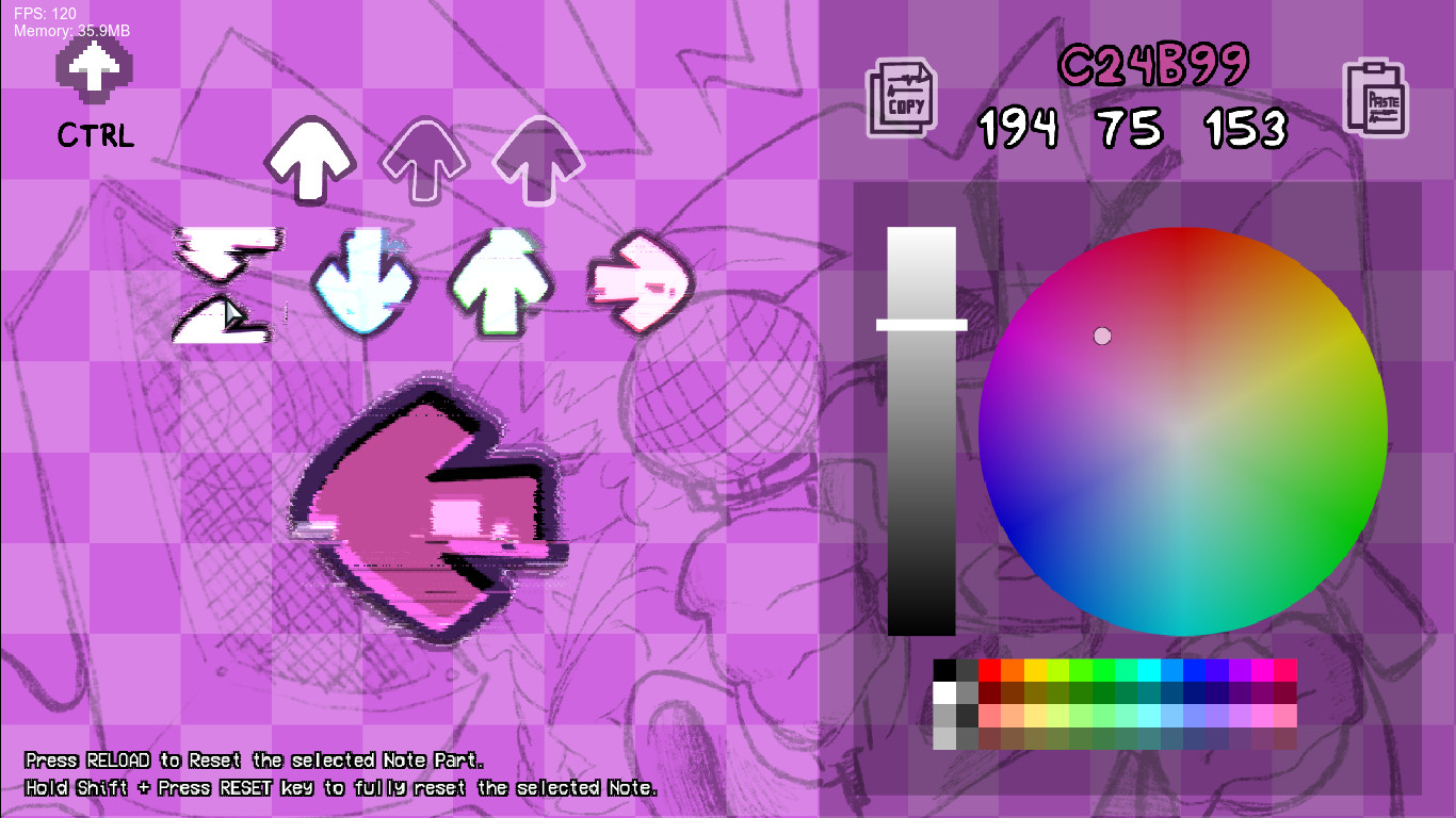Glitched NOTE assets V2 Mod for Friday Night Funkin' | FNF Mods