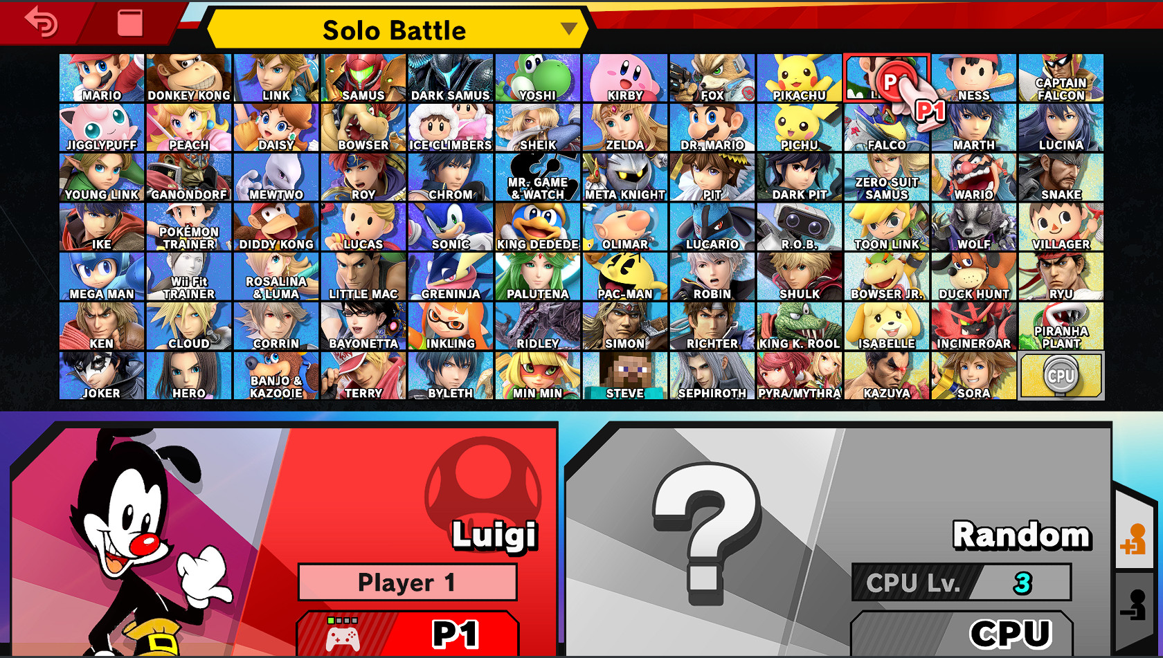 Yakko Warner Mod for Super Smash Bros. Ultimate | SSBU Mods